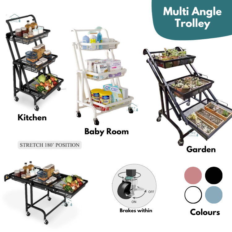 [SG Stock] Kitchen Rack/Kitchen Trolley Cart / Storage Rack / Foldable ...