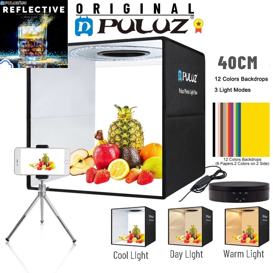 PULUZ 40cm 30CM Light Box Photography Photo Studio Box. Ring LED ...