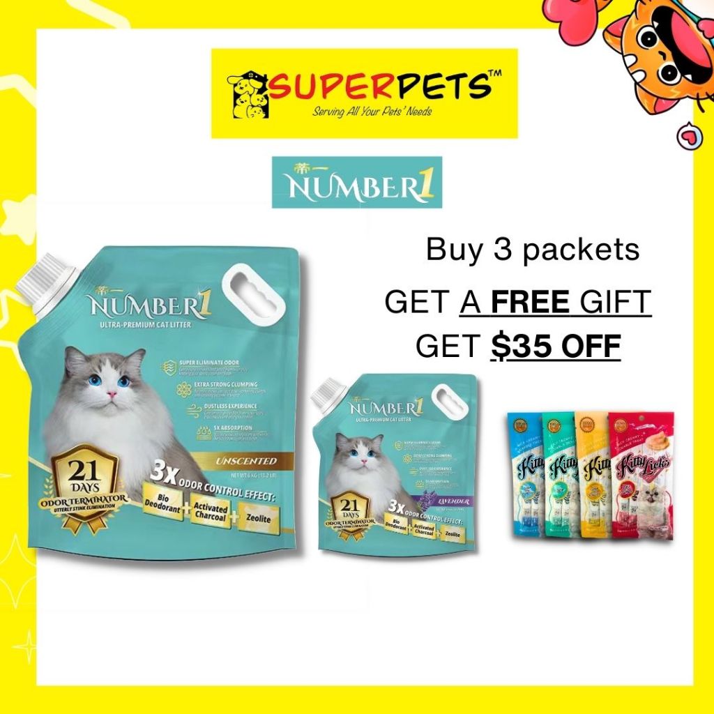 Number 1 Cat litter sand - Month lasting Clumping Cat Sand - 6kg (13 ...