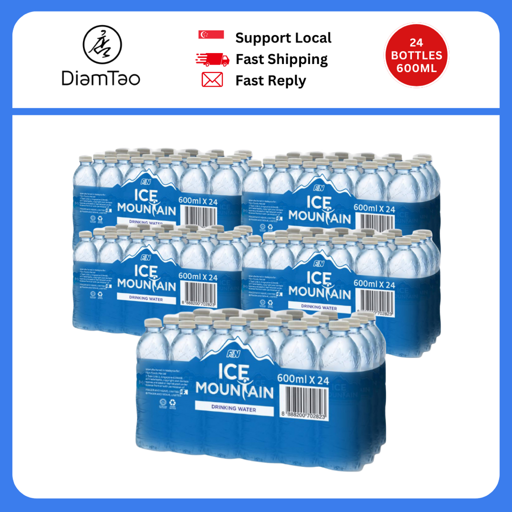 [Bundle of 5] Ice Mountain Drinking Water 600ml x 24 Bottles | Shopee ...