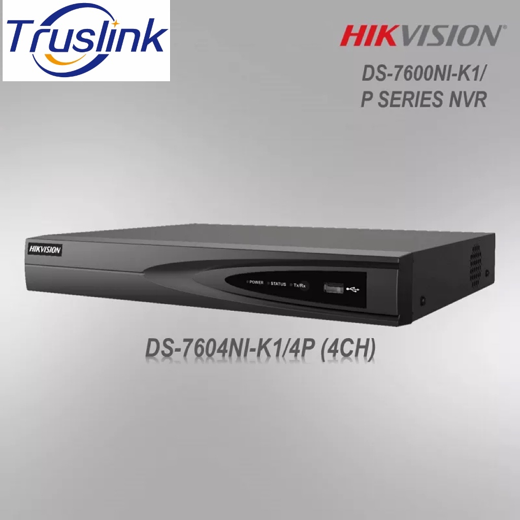 【SG Seller】Truslink Original Hikvision 4K 4CH NVR - DS-7604NI-K1/4P 4 ...