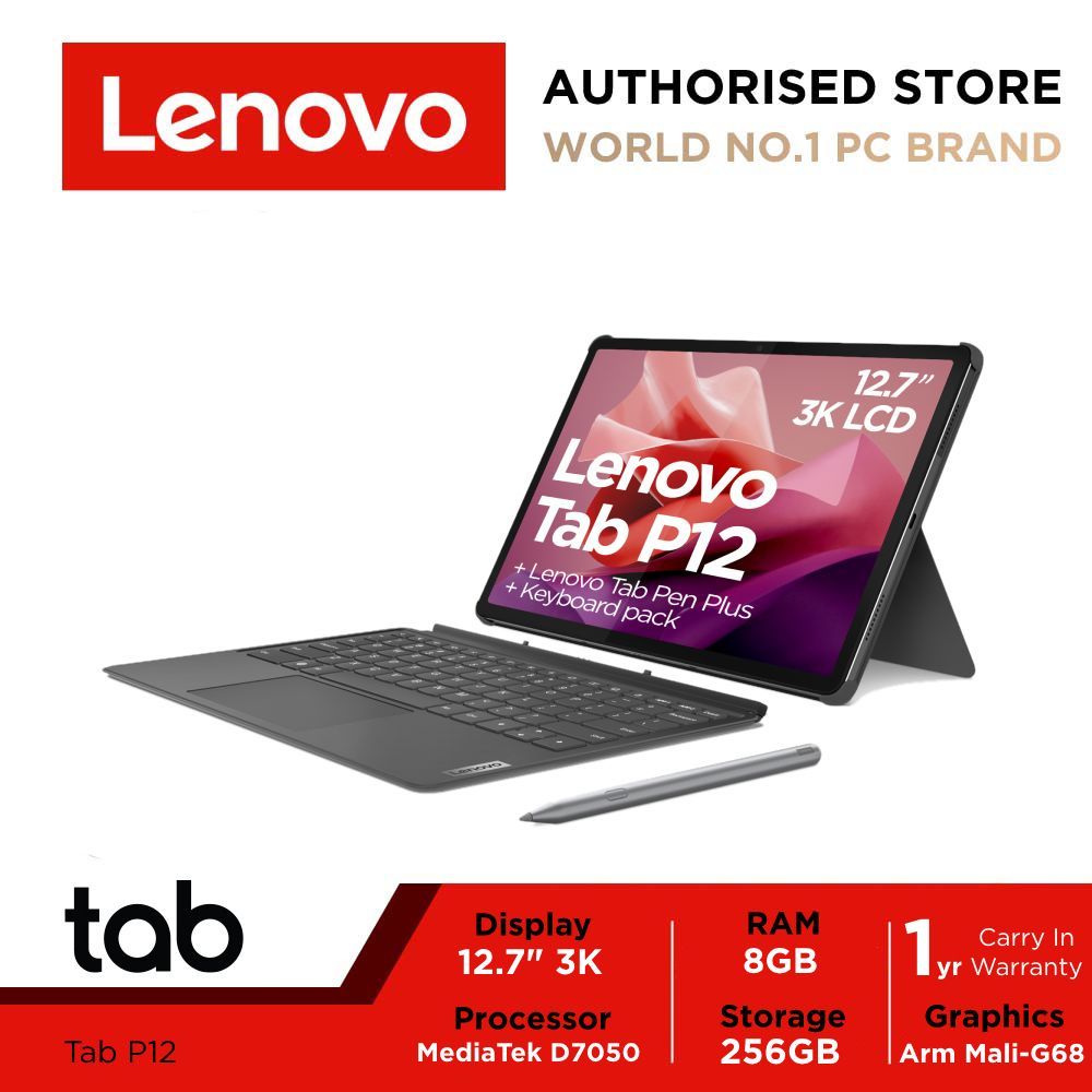 Lenovo Tab P12 w Pen & Keyboard | ZACH0171SG | 12.7" 3K Display ...