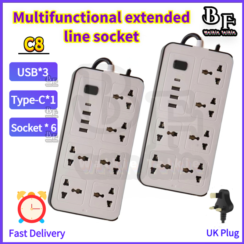 Multifunctional Socket C-Type Interface 3 USB Port 6 Universal Power ...