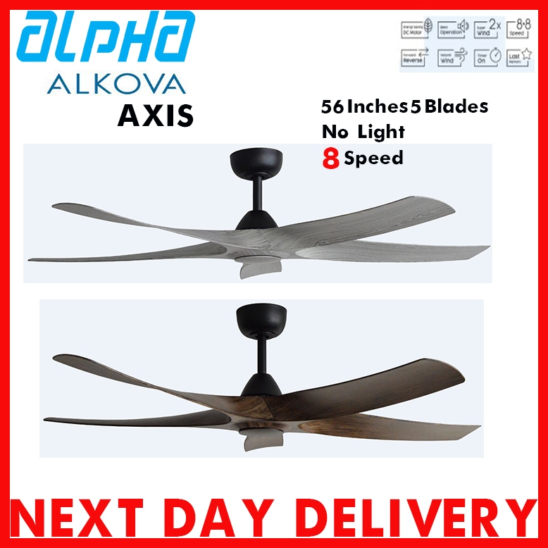 ALPHA ALKOVA AXIS Ceiling Fan DC Motor NO-Led Light 56Inch(5Blades ...