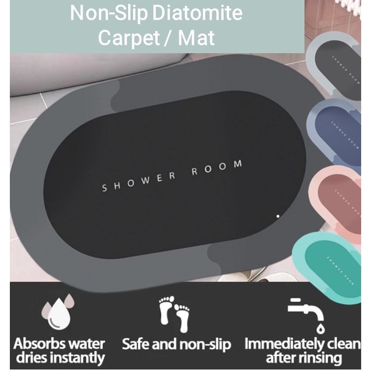 Diatomite Bathroom And Kitchen Mat Non-Slip Quick Dry Absorbent Easy ...