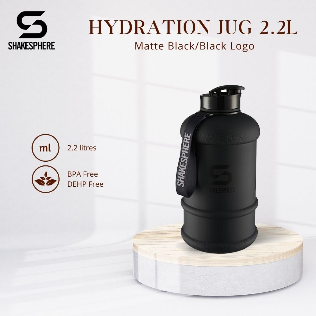 ShakeSphere Hydration Jug 2.2L [Matte Black/Black Logo] | Shopee Singapore