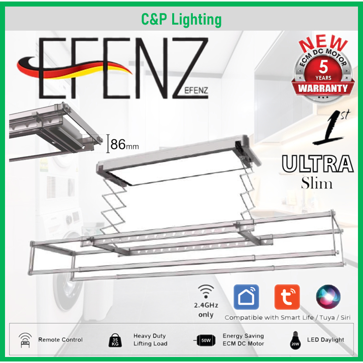 [Free Installation] Efenz Smart Ultra Slim Laundry Drying Rack System ...