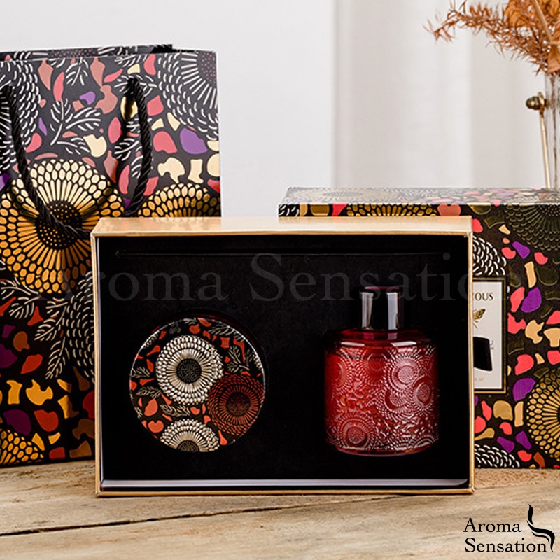 Gift Box Set Scented Candle & Reed Diffuser Aromatherapy Essential Oil ...