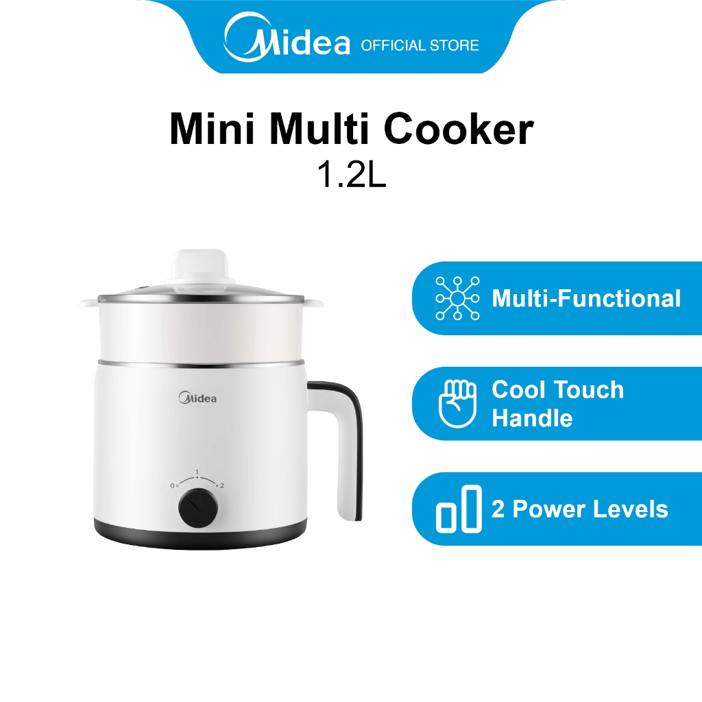 Midea MEC-1012W 1.2L Mini Multi Cooker | Shopee Singapore
