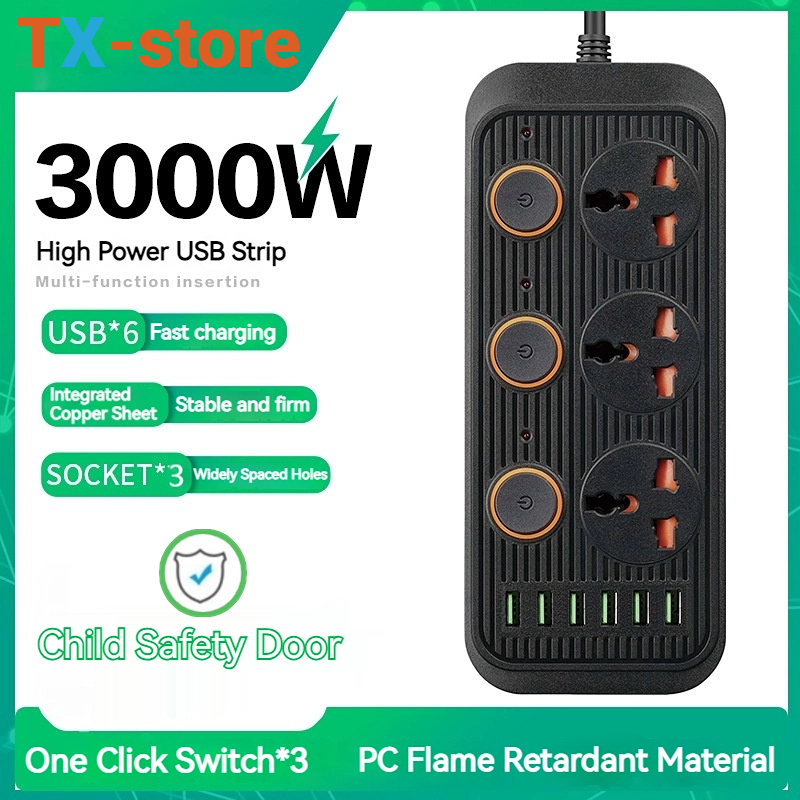 UK Universal Power Socket 8 Ports Extension Socket With 6USB Socket ...