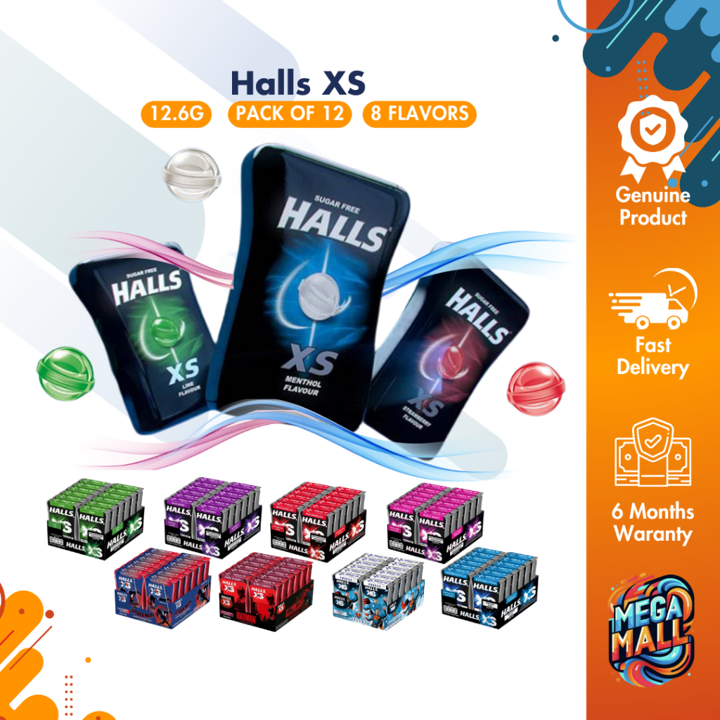 Halls XS Sugar Free Candy Bundle - Limited Edition Spiderman 12.6g x12 ...