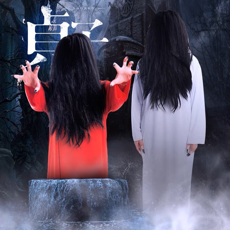 [SG Seller] Sadako Ghost Costume (Wig & Dress) Halloween Party The Ring ...