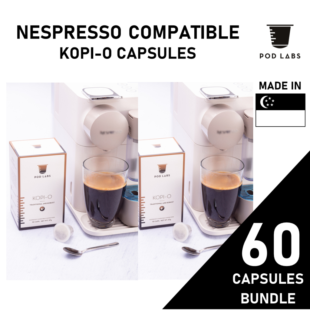 [Bundle of 6 Special] Pod Labs Nespresso Compatible Kopi-O (60 Capsules ...