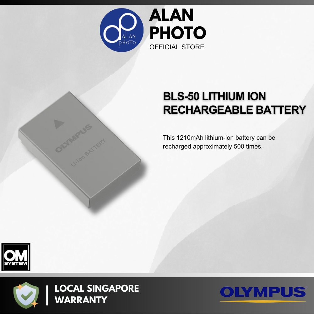 Olympus BLS-50 LITHIUM ION RECHARGEABLE BATTERY (7.2V, 1175mAh ...