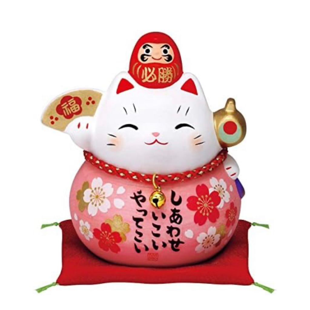 Japan 🇯🇵 Yakushigama Win Daruma Maneki Cat (Fukusakura, Medium) Fortune ...