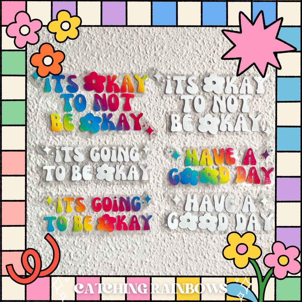 Mental Health Rainbow Suncatchers Window Decal | Reusable | Window ...