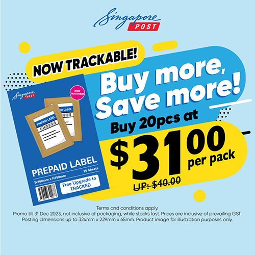 [SINGPOST] Tracked Letterbox Prepaid Label | Shopee Singapore