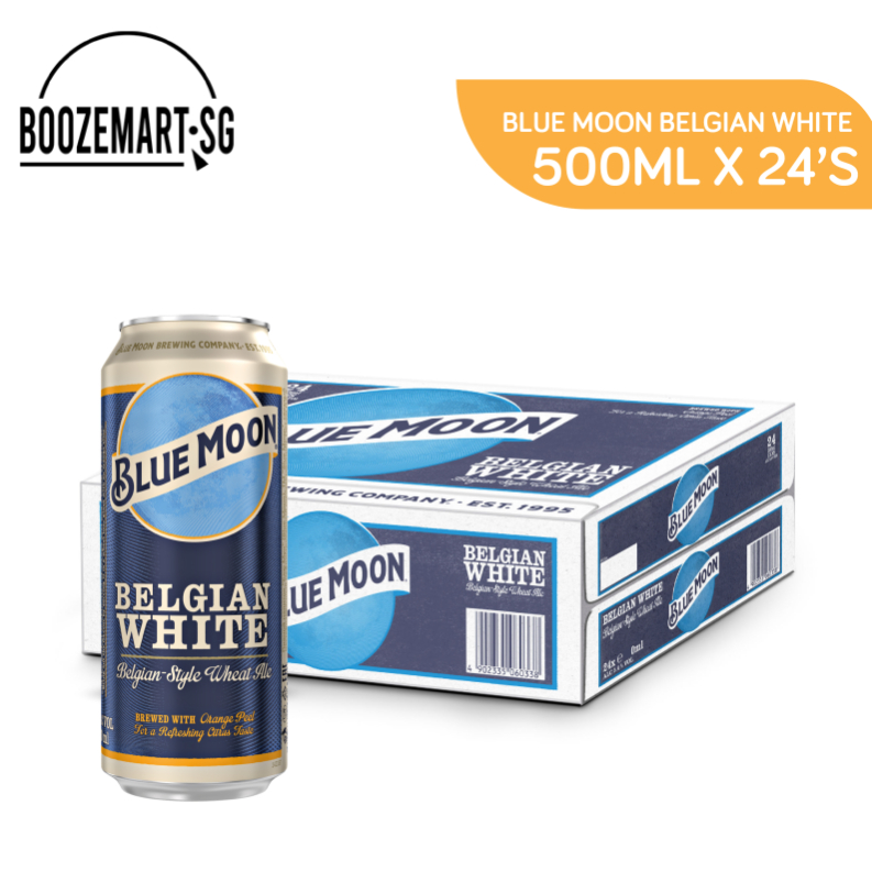 Blue Moon Belgian White Style Ale Beer CAN 500ml x 24's | BBD 19th June ...
