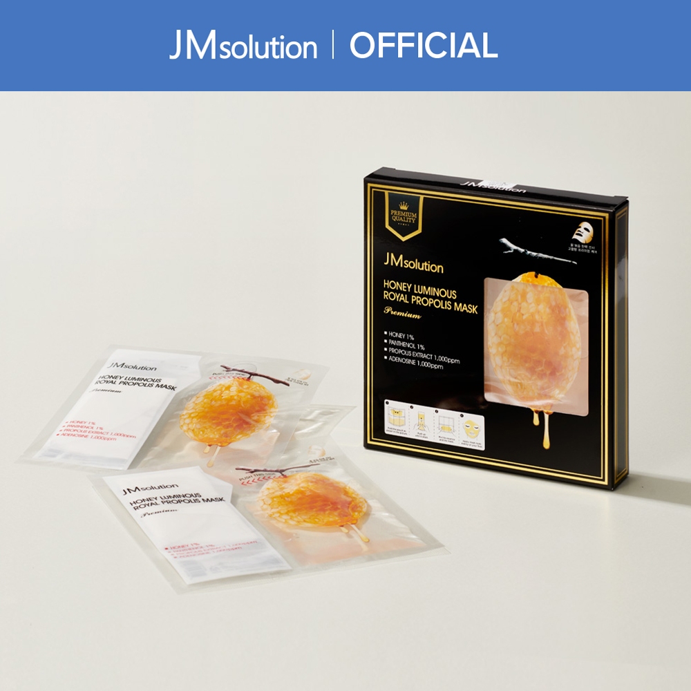 [JMSOLUTION] HONEY LUMINOUS ROYAL PROPOLIS MASK PREMIUM (5sheets) | Shopee Singapore