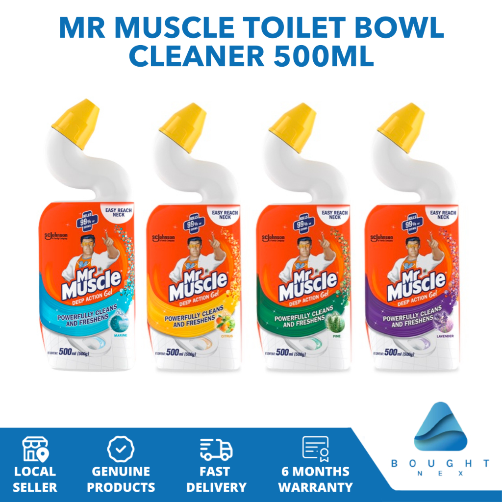 Mr Muscle Toilet Bowl Cleaner 500ml - Deep Action Gel, Powerful ...