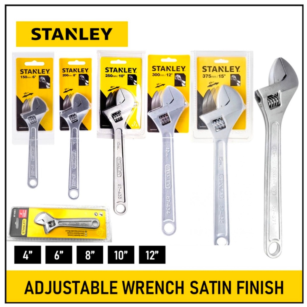 STANLEY Adjustable Spanner Wrench Chrome Plated (Various Sizes ...
