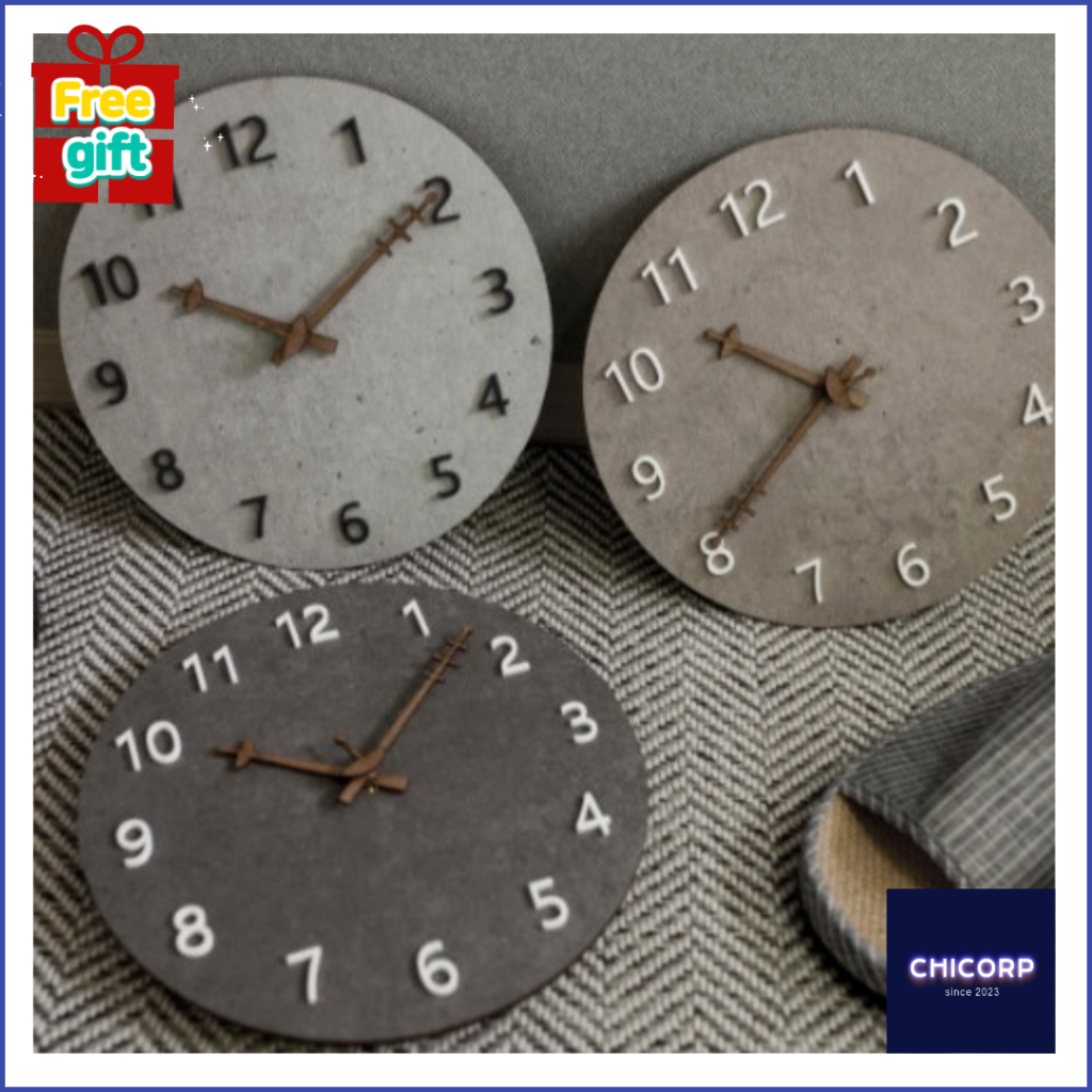 [Banana Gongbang]Woodstock Noise-Free Interior Wall Clock Moon ...