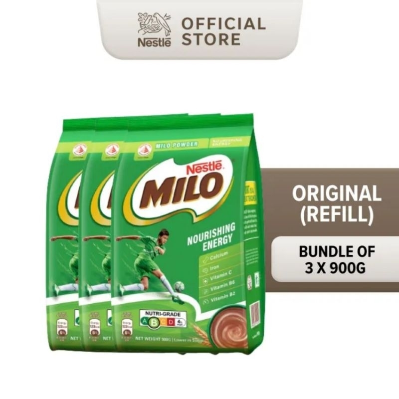MILO Refill ACTIV-GO Original POWDER [900 Gr] TRIPLE PACK | Shopee ...