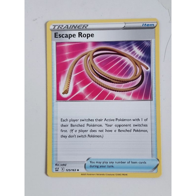 Pokemon escape rope battle style trainer item card | Shopee Singapore