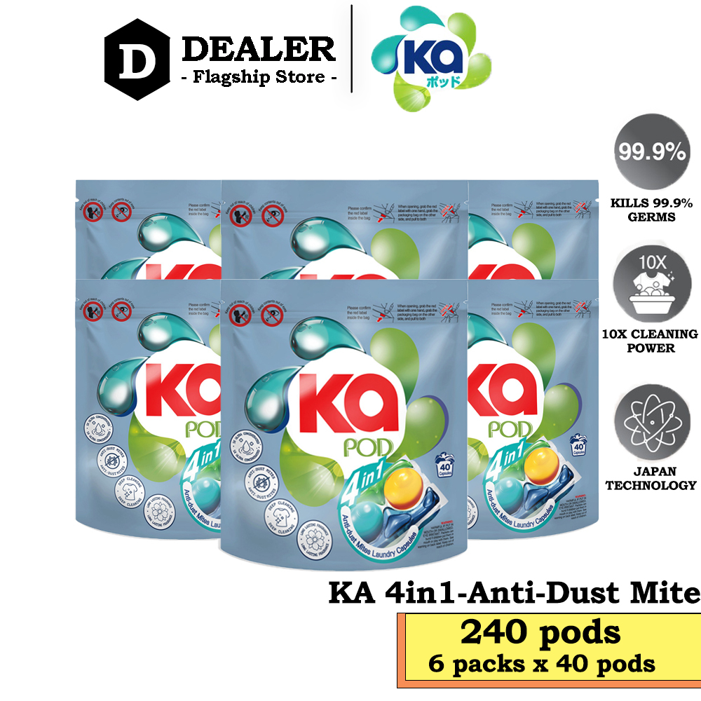 [Free Delivery] KA 4in1 Laundry Capsules 6 Packs (240pods)– Anti-Dust ...