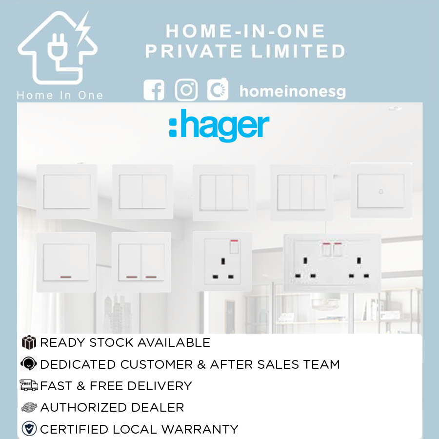 HAGER MUSE LIGHT SWITCHES WHITE | Shopee Singapore