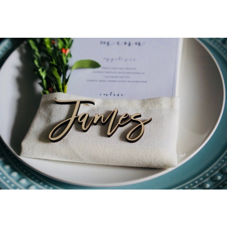 Custom Wedding Guest Names Wooden Place Card | Shopee Singapore