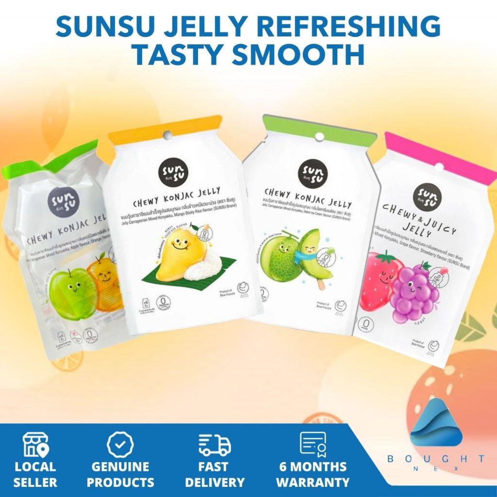 SunSu Jelly Refreshing Tasty Smooth Authentic Sweetened Fruit-Infused Chewy Juicy Jelly Sweet ...