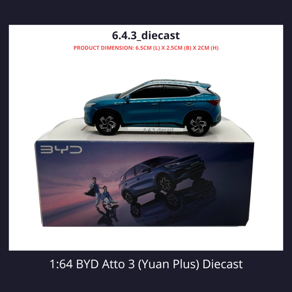 [Local Stock] 1:64 Build Your Dream BYD Atto 3 (Yuan Plus) diecast ...