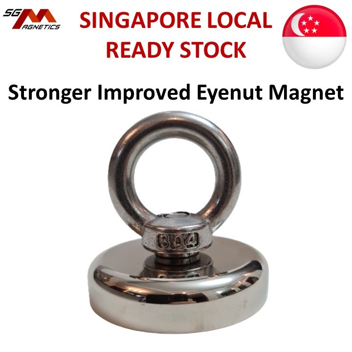Strong Magnet Eyebolt Eyelet Neodymium Small 25mm 36mm 48mm M5 M6 M8 ...