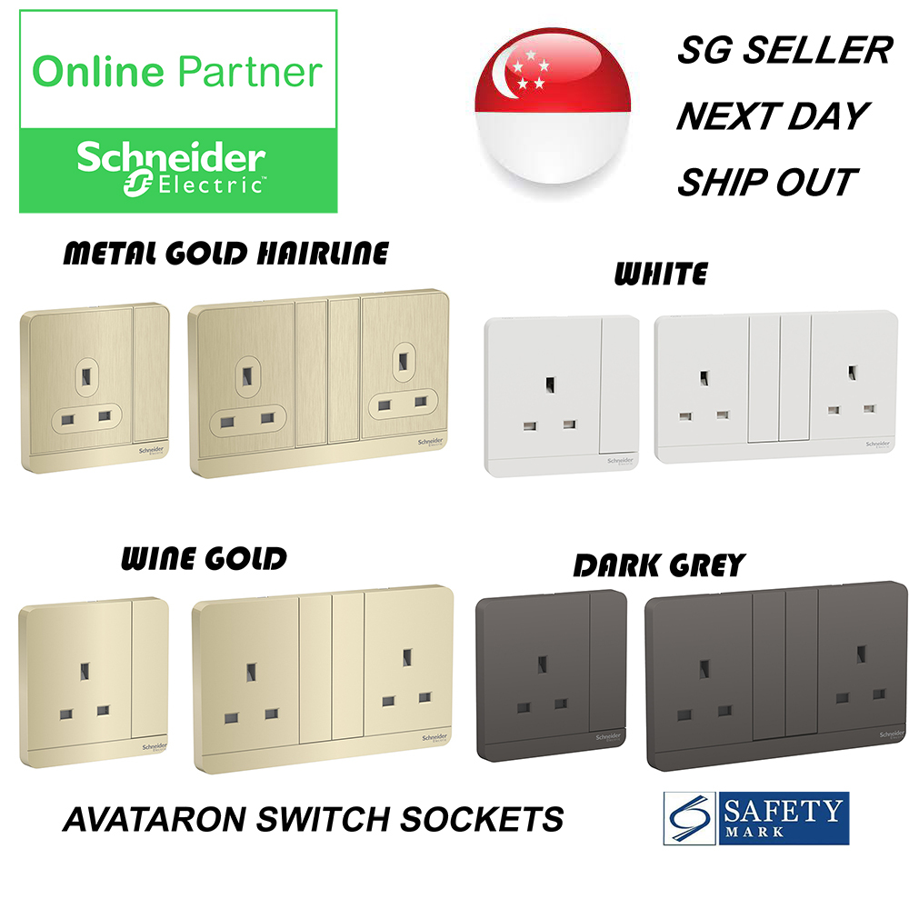 schneider electric avataron single & double switch sockets | Shopee ...