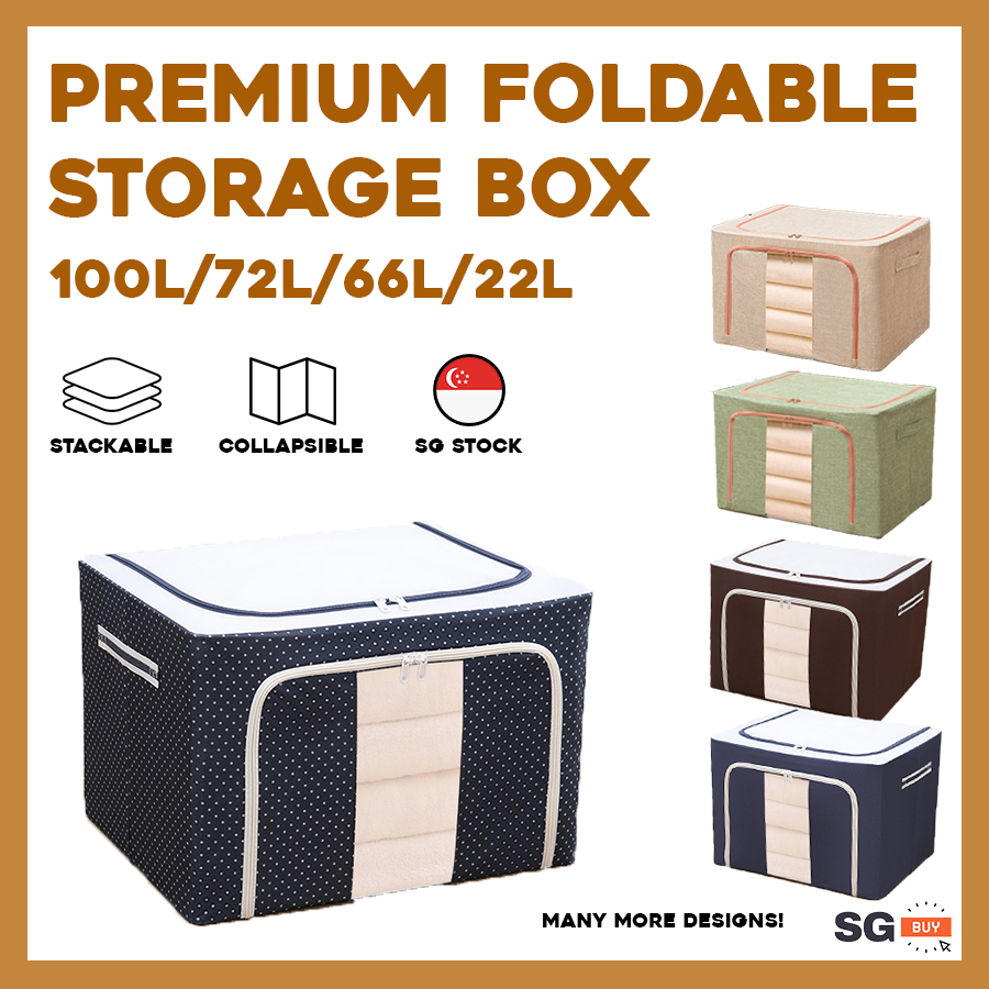 Front Open Stackable Foldable Cloth Storage Box Large Home Organizer ...