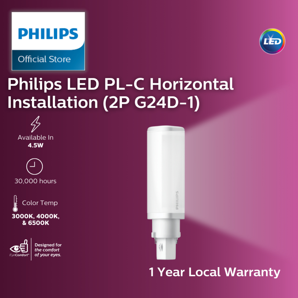 Philips LED PL-C Horizontal Installation with EyeComfort | Natural ...