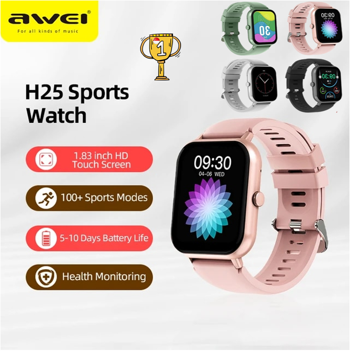 Awei H25 Full Screen Waterproof Sport Smart Watch for Fitness Tracker ...