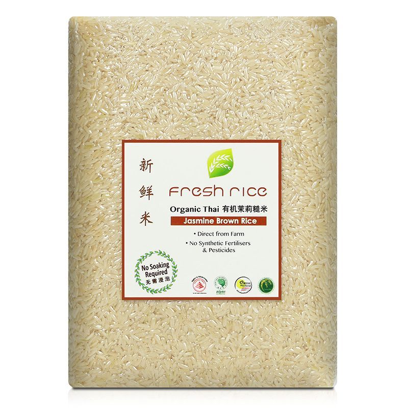 fresh rice® Brand Thai Organic Jasmine Brown Rice 2kg | Shopee Singapore