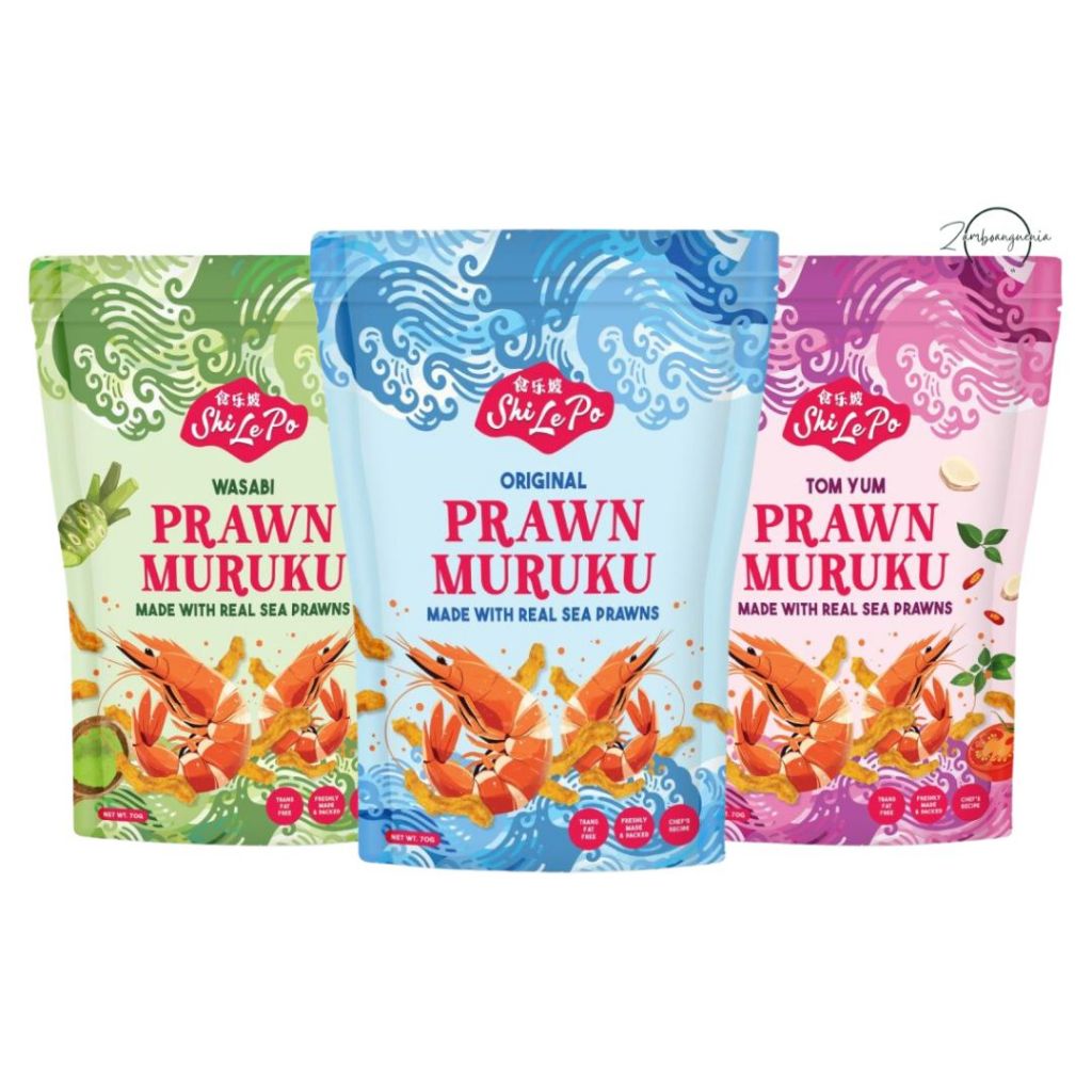 SHI LE PO Prawn Muruku Made with Real Sea Prawns (Original | Wasabi ...