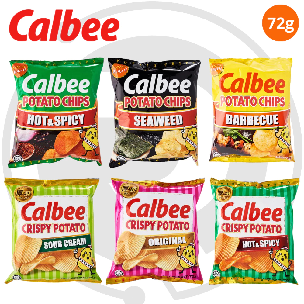 Calbee Assorted Flavours Potato Chips (Hot & Spicy/Seaweed/Sour Cream ...