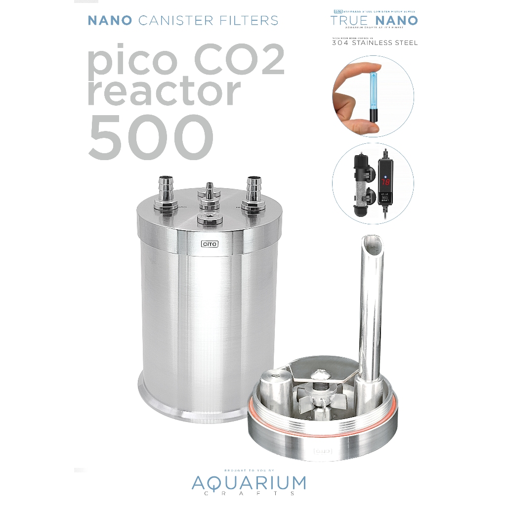 True Nano Pico 500 CO2 Reactor Stainless Steel Aquarium Filter | Shopee ...
