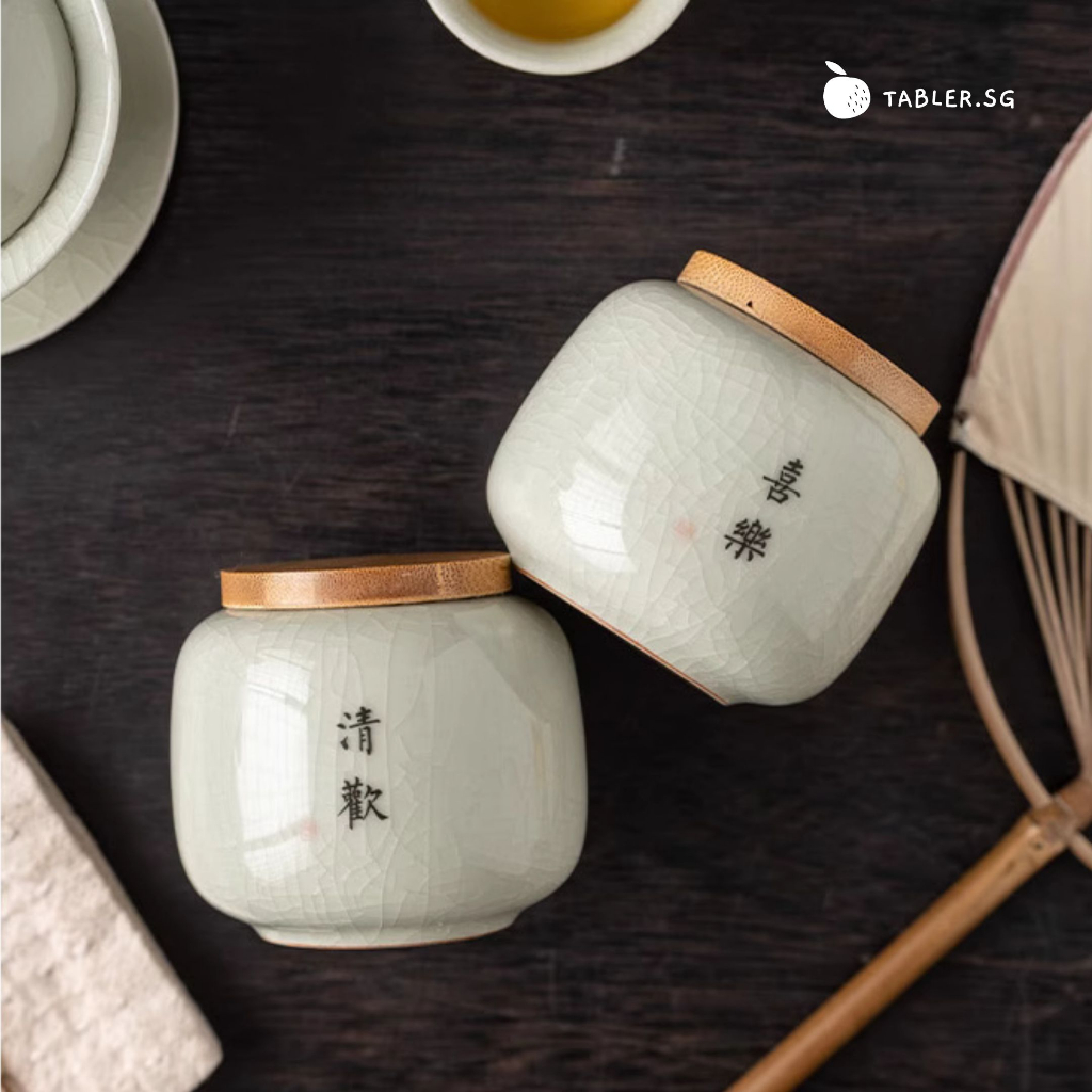 Tabler Ceramic Tea Container Multi Purpose Porcelain Canister with ...