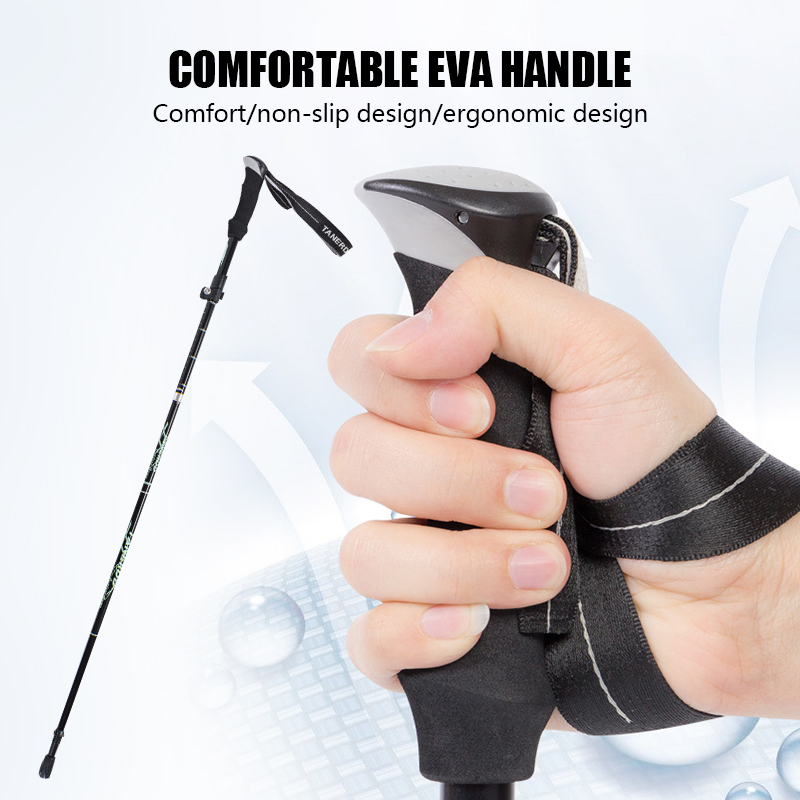 【SG Stock】Collapsible Tri-fold Trekking Hiking Poles Light-weight ...