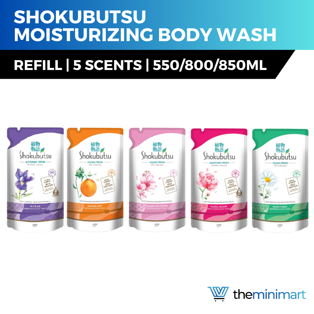 Shokubutsu Body Wash Refill 400ml 500ml 800ml - Hydrating | Shopee ...