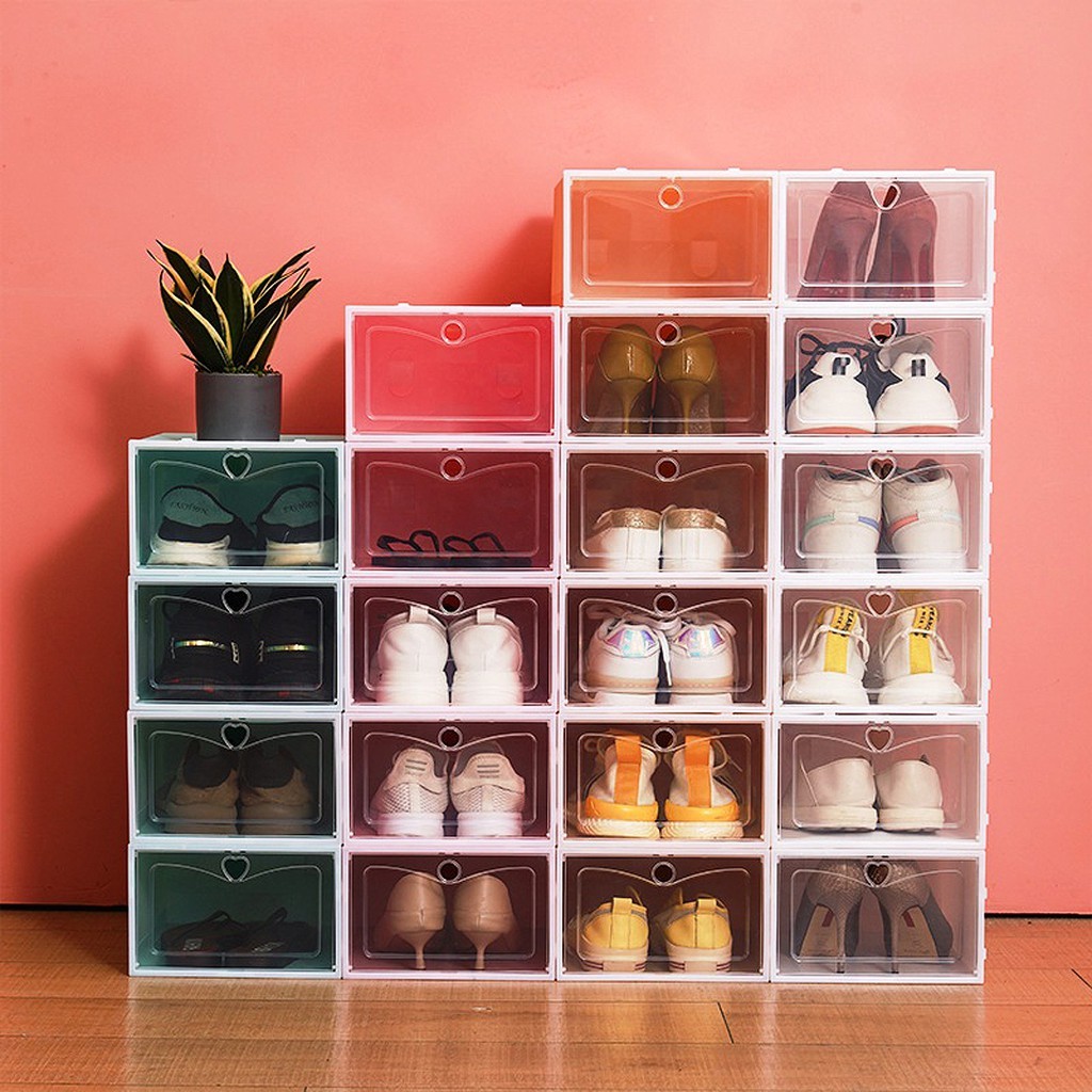 Foldable Stackable Plastic Shoe Rack Box | Shopee Singapore