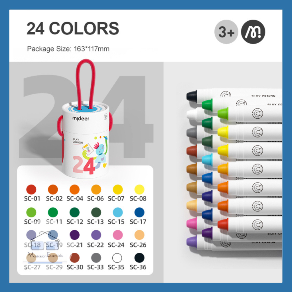 (24 Colors Silky Crayons) Mideer Silky Crayons Children Kids Colorful ...