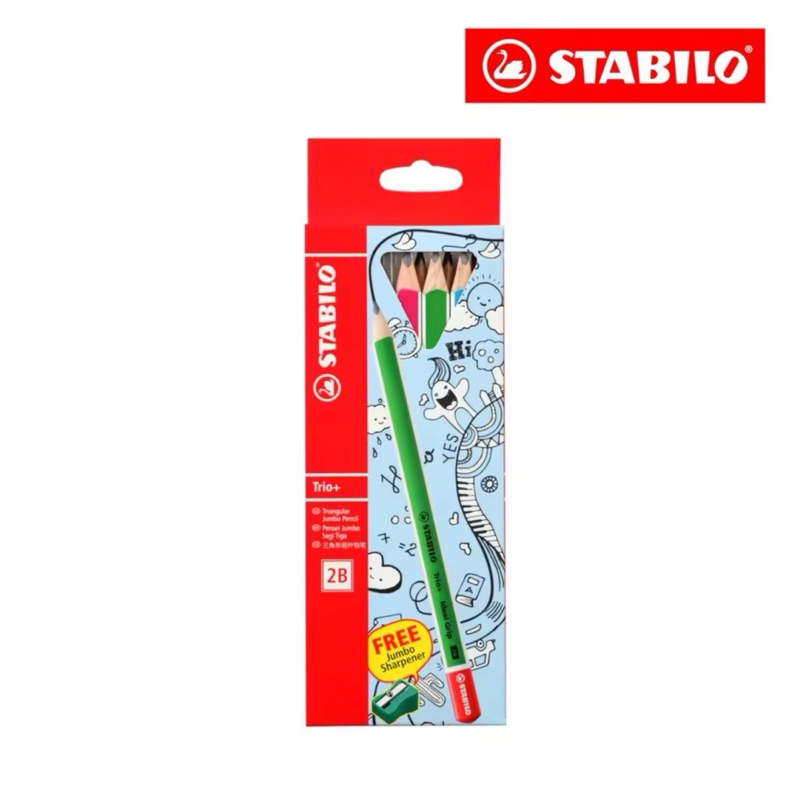 Stabilo Trio+ Jumbo Triangular Pencil 2B (Box of 6) | Shopee Singapore