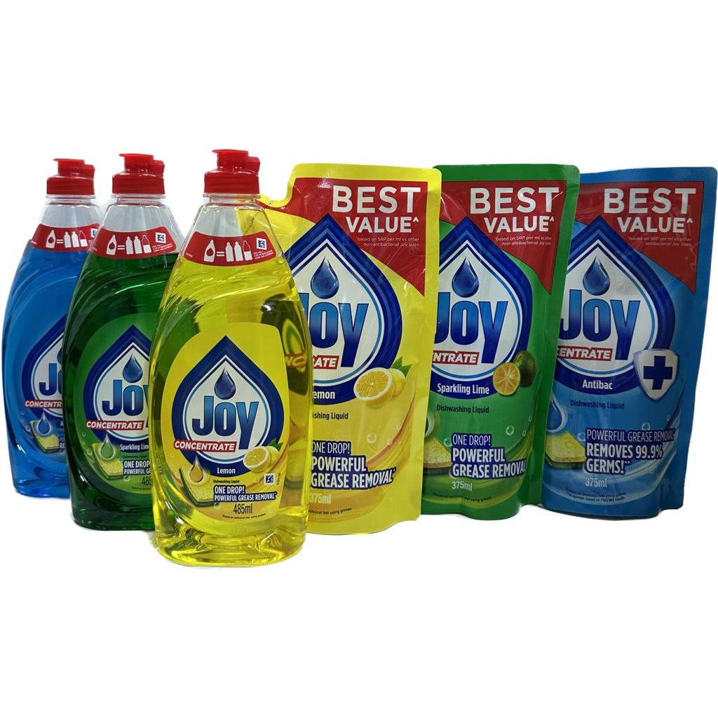 Joy Concentrate Dishwashing Anti-Bacterial Liquid Bottle & Refill, 485ML-375ML | Shopee Singapore
