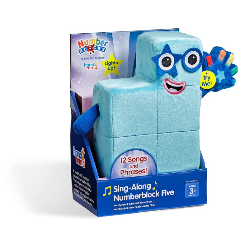 Hand2mind IN95352 Numberblocks, Sing-Along Numberblock Five Plush ...